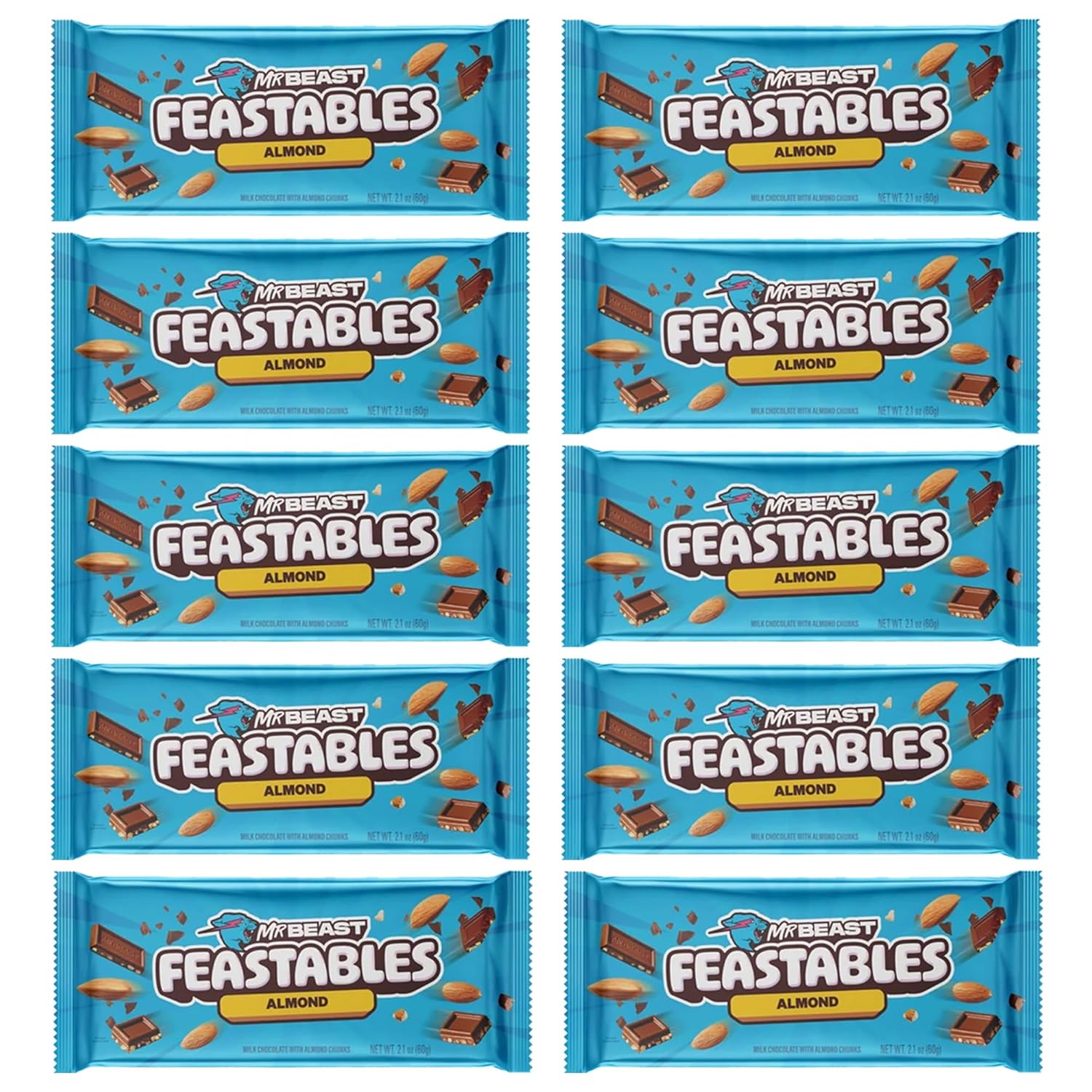 Feastables MrBeast Almond Chocolate - Tableta de chocolate con Almendr ...